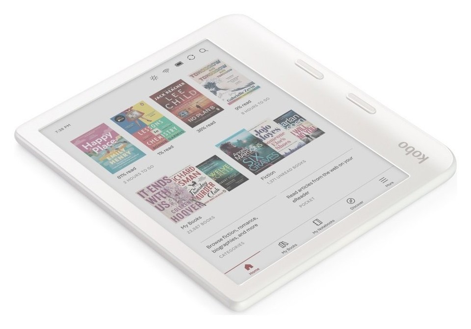 Kobo Libra e-Reader Tablet 7 Inch Colour Screen Wi-Fi 32GB White N428 ...