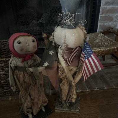 Primitive Doll Set With American Flags | eBay