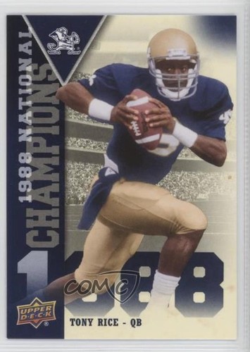 2013 Upper Deck University of Notre Dame National Champions Tony Rice # ...