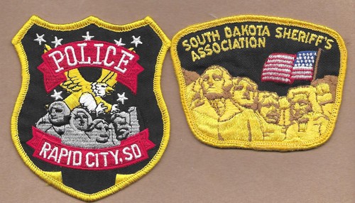 SOUTH DAKOTA- 2 MT RUSHMORE PATCHES- RAPID CITY PD & OLD S.D. SHERIFF'S ...
