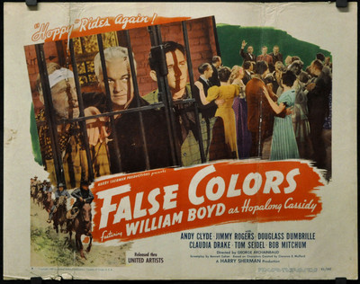FALSE COLORS 1943 ORIGINAL 22X28 MOVIE POSTER WILLIAM BOYD ANDY CLYDE ...