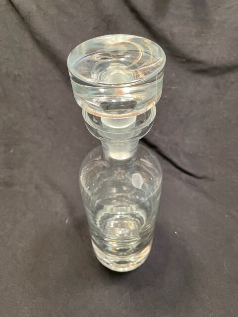 KRONOS Clear Glass Crystal Blown Bubble Bottom Decanter Poland | eBay