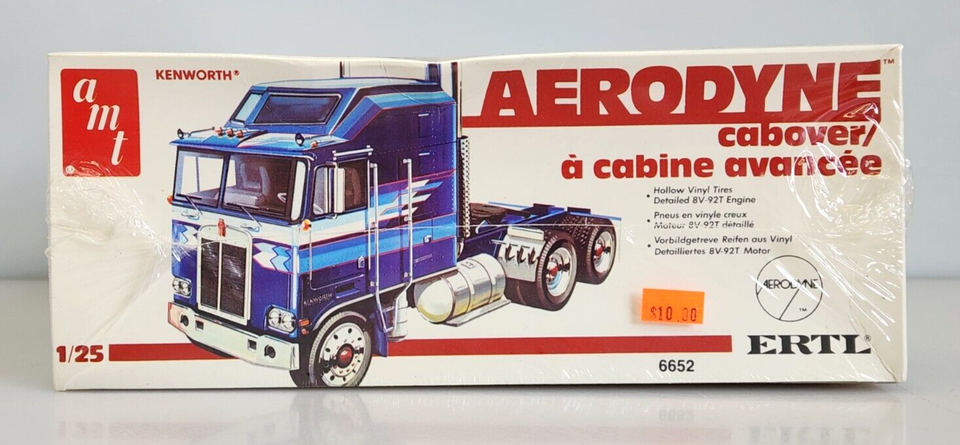 1982 AMT Ertl Kenworth Aerodyne Cabover 1/25 Semi Truck Model Kit 6652 ...