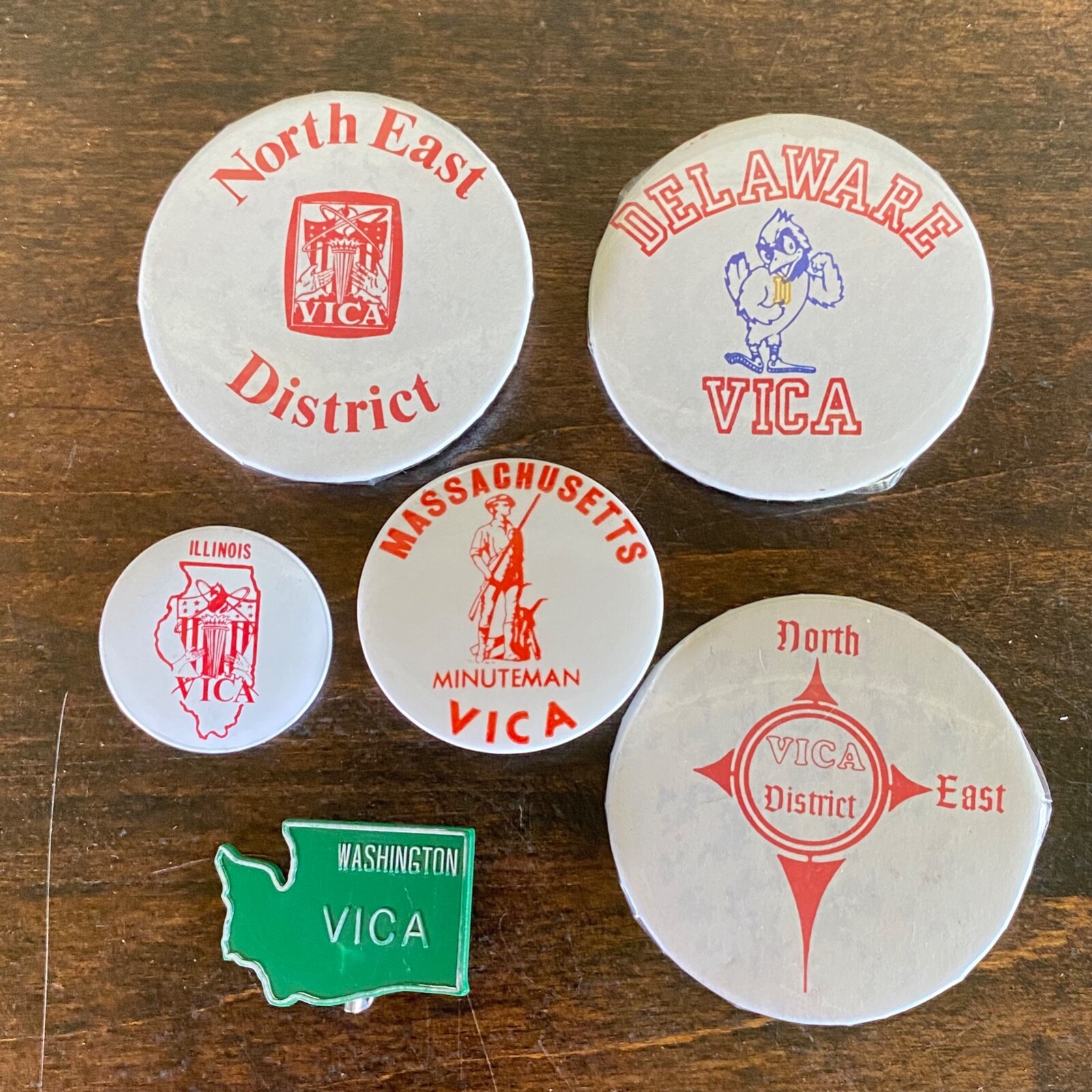 6 Vintage VICA Pinback Buttons Vocational Industrial Club of America DE ...