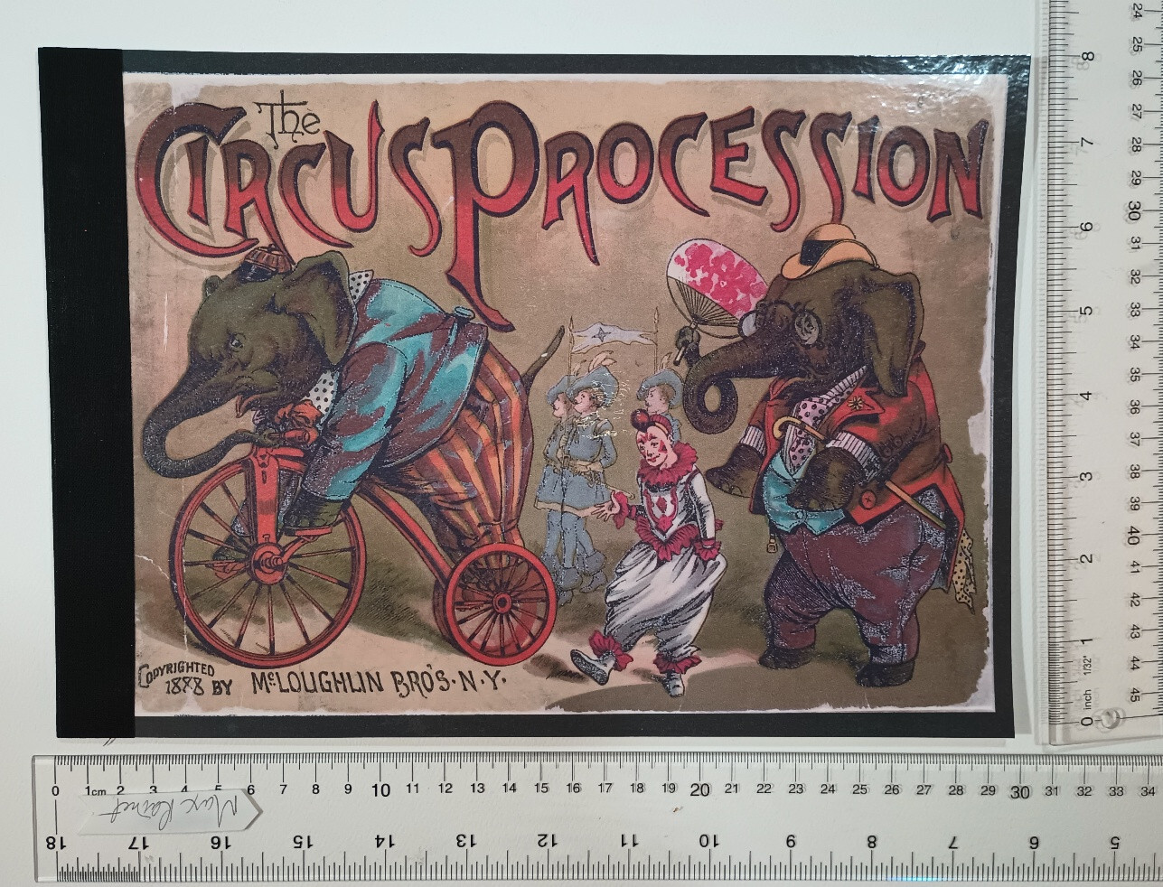 Circus Procession 1888 McLoughlin Bros PARADE Animals Clowns Horses ...