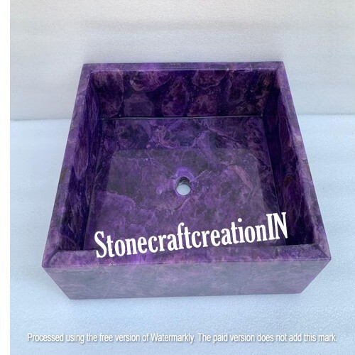 Bathroom Sink, Amethyst Kitchen Sink Decor, Agate Quartz Hand Wash Sink ...