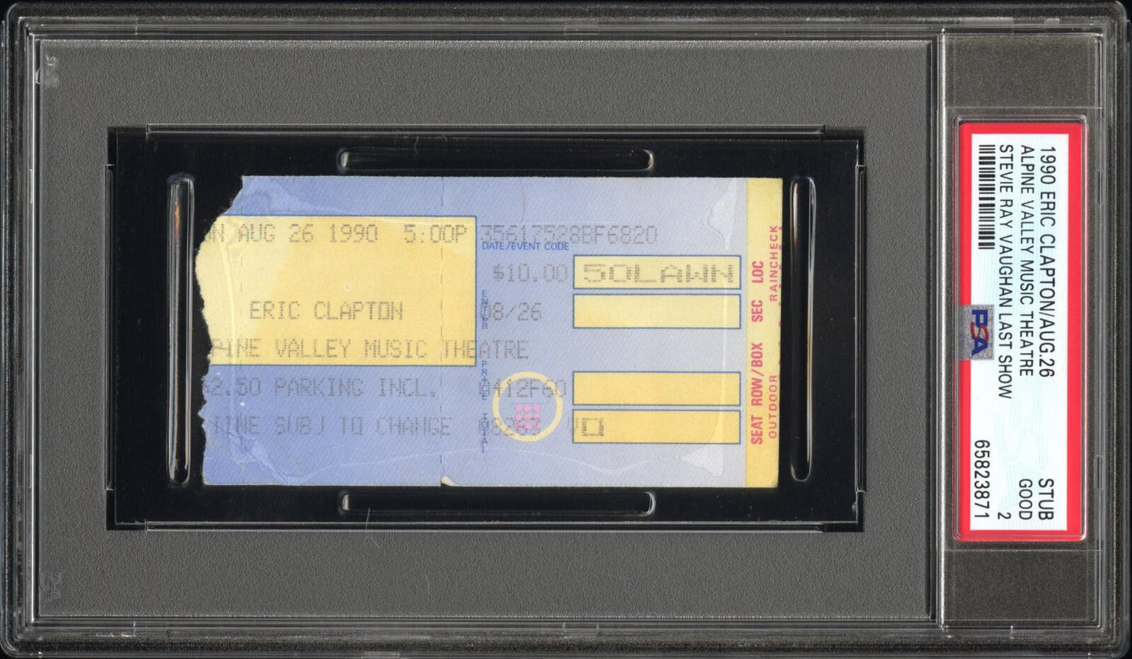 1990 STEVIE RAY VAUGHAN LAST CONCERT/FINAL PERFORMANCE TICKET ALPINE ...
