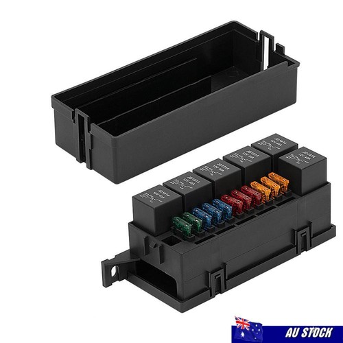 12V 11-way Car Relay Fuse Block Box with Pre-wires 6x Relays and 11x ...