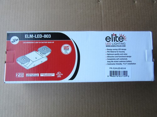 Elite ELM-LED-803 90 mins White Self Test Emergency Light w/Battery ...