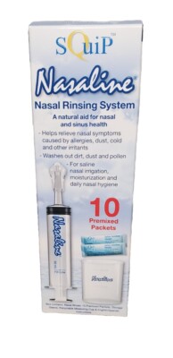 Squip Nasaline Nasal Rinsing System w/ 10 Premixed Packets | Nasal ...