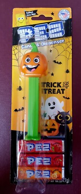 Halloween Pumpkin PEZ Dispenser NEW In Package Candy Strawberry Cherry ...