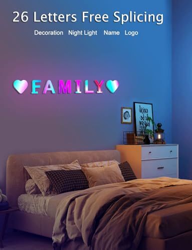 Neon Sign Custom Splicing Letters - Gifts Name Smart RGB Rainbow Letter ...