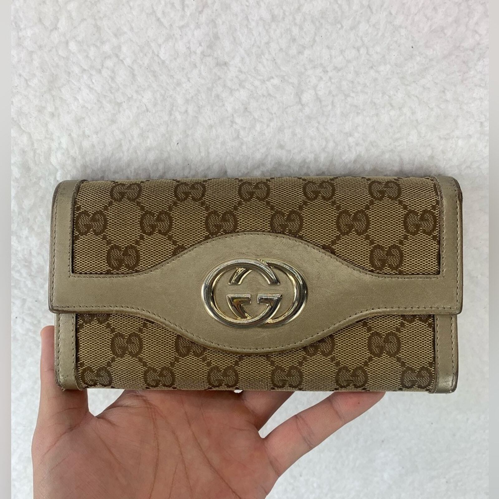 Gucci GG Interlocking Canvas Bifold Long Wallet 23243… - Gem