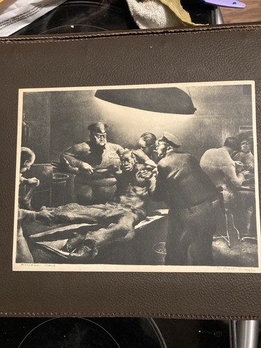 Robert Riggs's original lithograph "Accident Ward" depicting an ...
