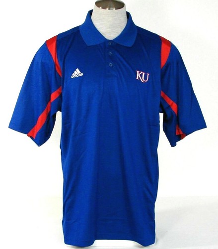 Adidas ClimaCool Kansas University Short Sleeve Blue Polo Shirt Men's ...