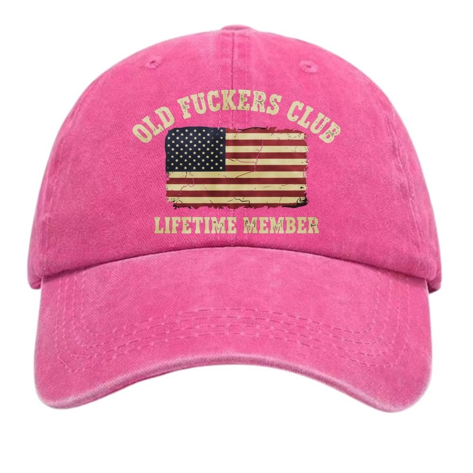 Old F*ckers Club Vintage Dad Hat Patriotic USA Flag Baseball Cap ...