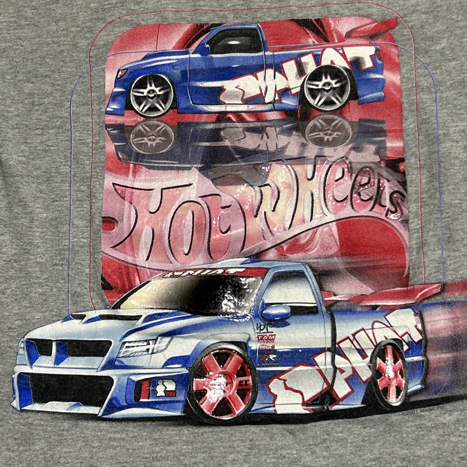 Vintage 2001 Hot Wheels Kids Low Rider T-shirt Sz Lar… - Gem