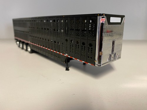 BLACK dcp 1/64th Cattle Trailer QUAD Axle ALL TANDEM AXLES CHROME FRONT ...