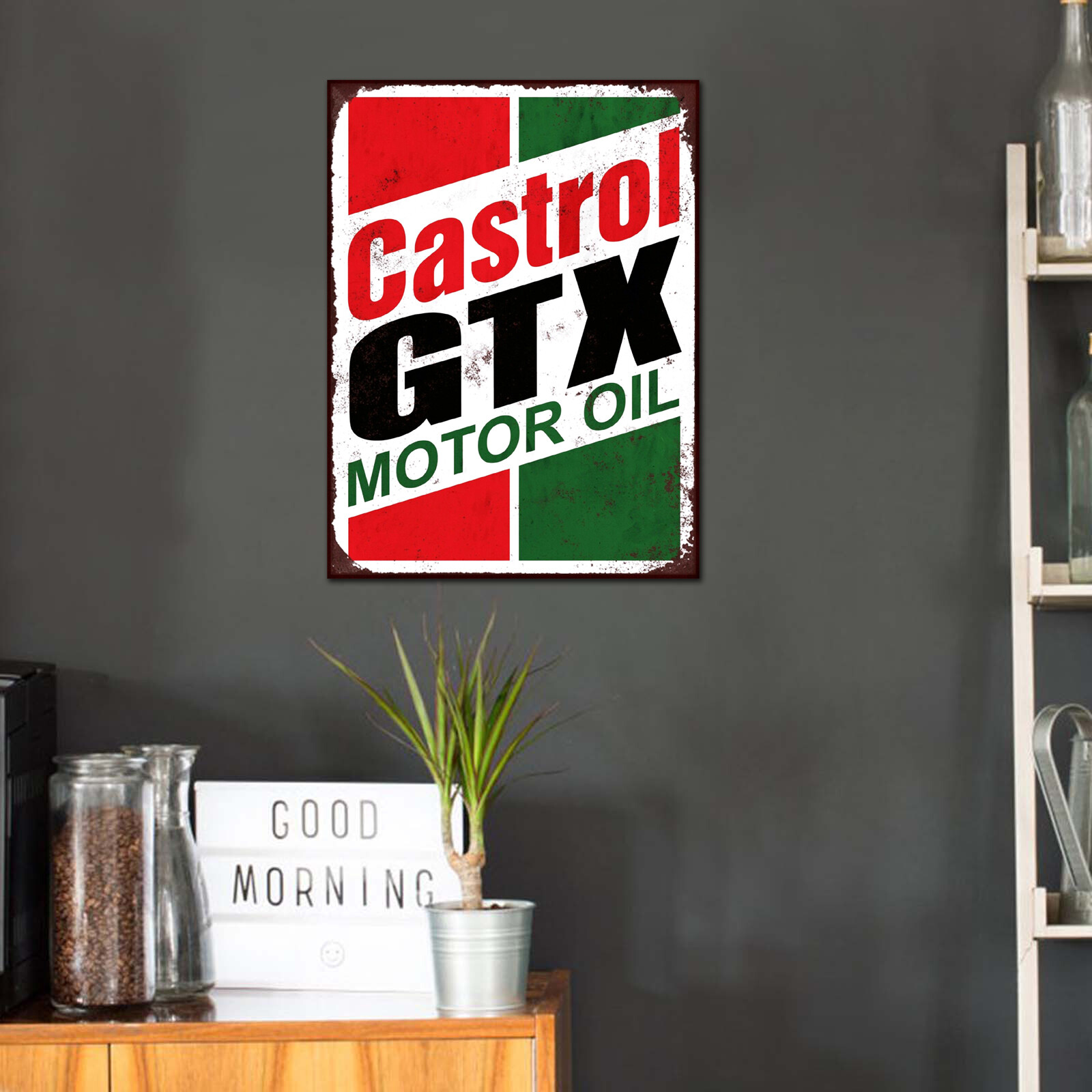 Metal Tin Sign Plaque Castrol GTX Oil Man Cave Garage Home Bar Shed Pub ...