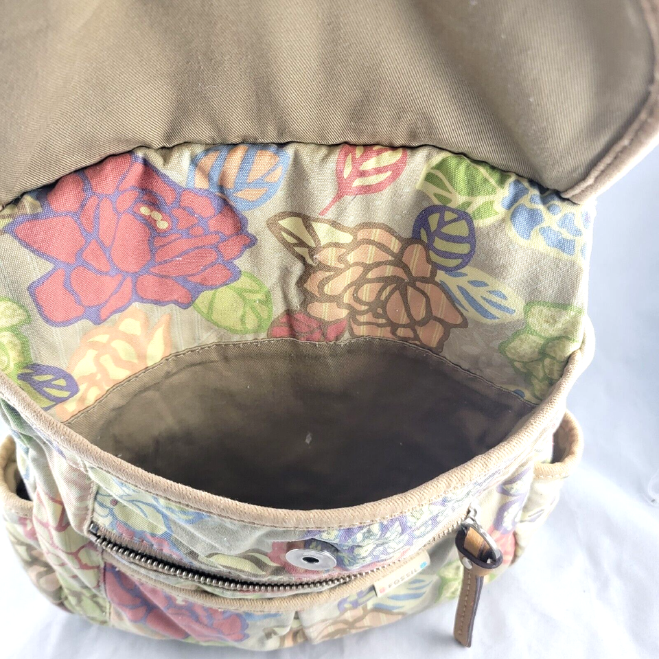 FOSSIL FLORAL Canvas Zip Mini Small Backpack Bag Purse | eBay