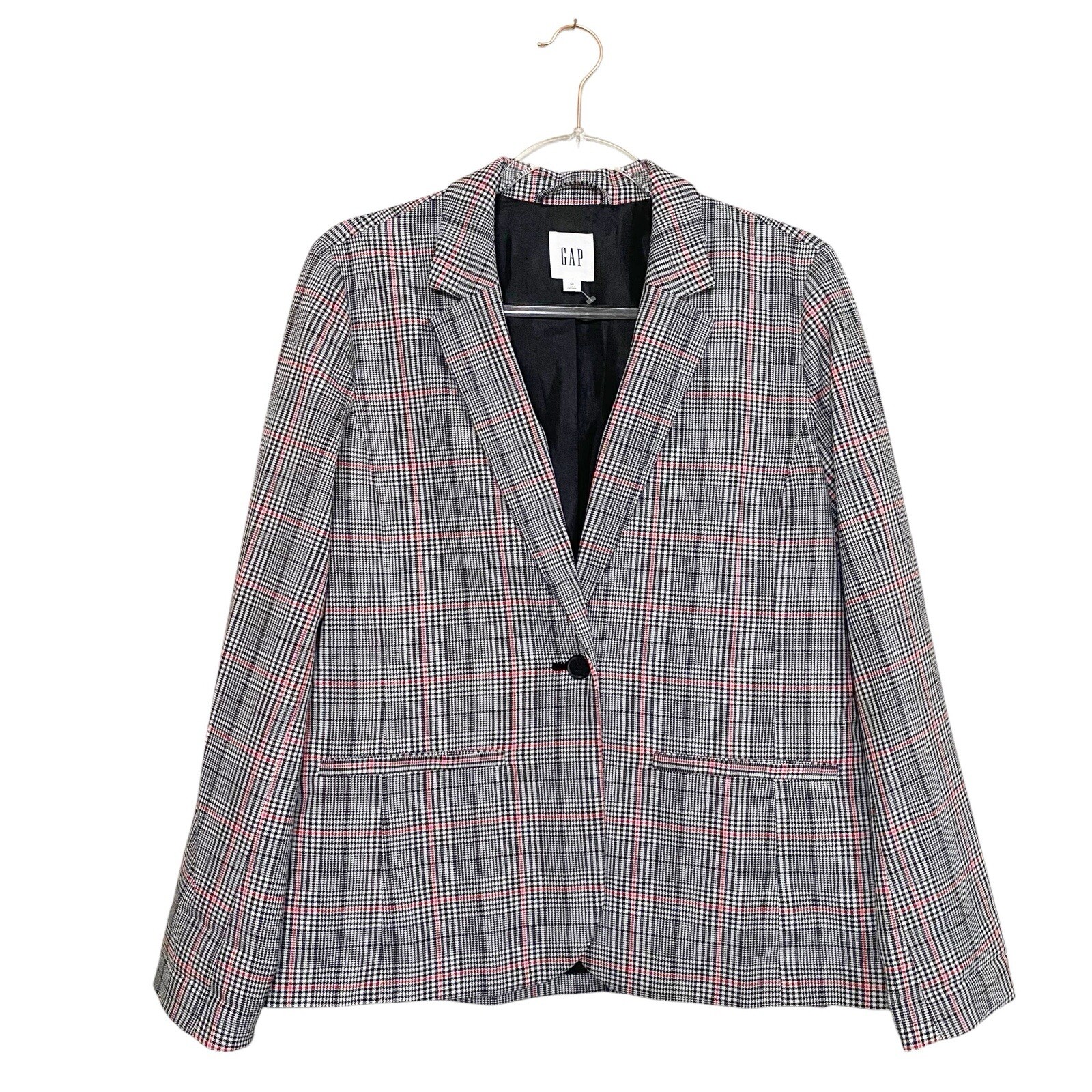 GAP Plaid Academy Blazer Classic Checked Single Butto… - Gem