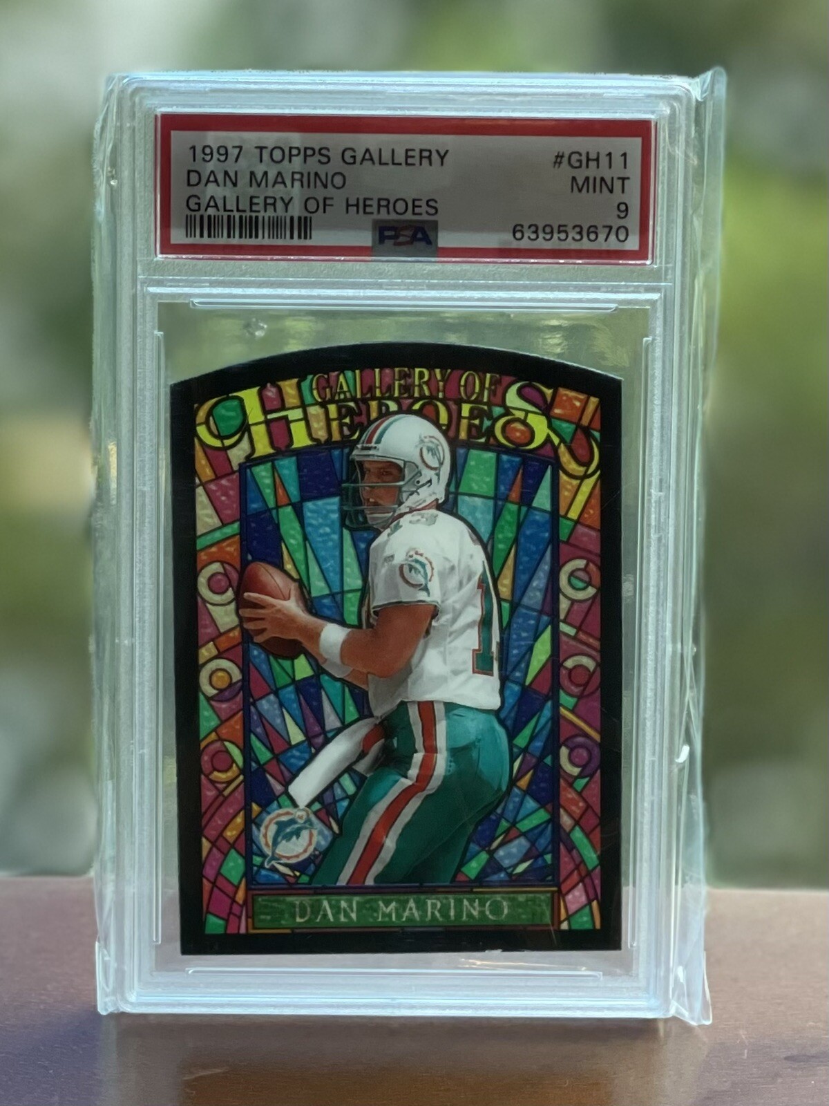 1997 Topps Gallery Of Heroes #GH11 Dan Marino Stained Glass HOF PSA 9 ...