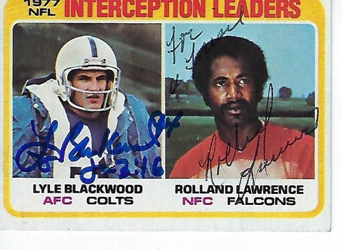 Roland Lawrence & Lyle Blackwood Autographed 1978 Topps #335 - COLTS ...