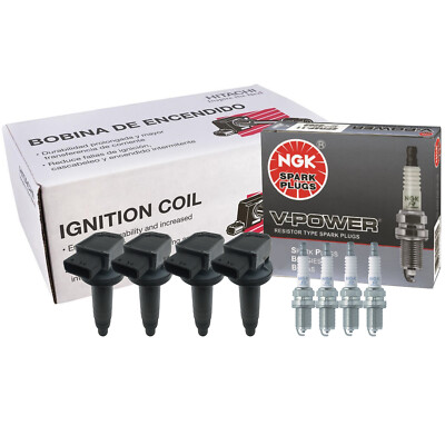 Hitachi 4 Ignition Coils NGK 4 V-Power Spark Plugs Kit For Echo Prius ...