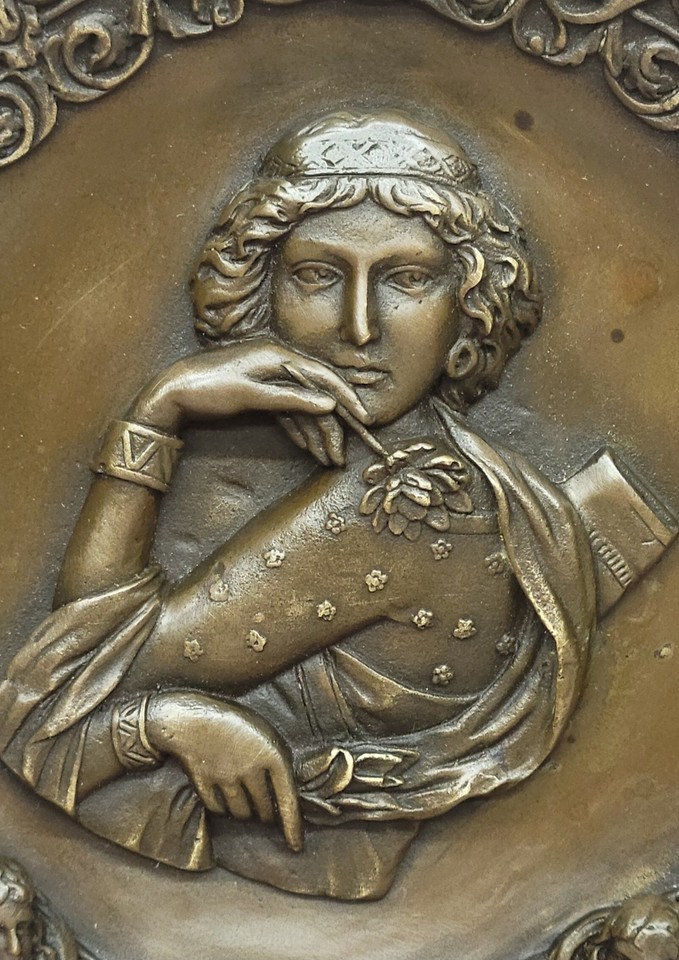 Original Hand Crafted Large Bas Relief Plaque Woman Face Bronze ...