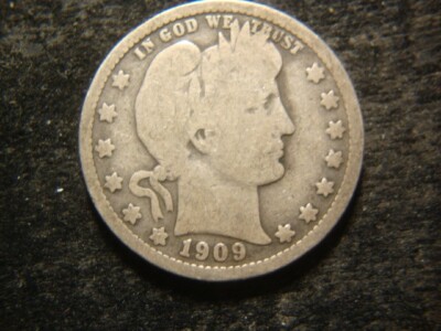 1909-O G VG Full Rims Barber Liberty Quarter Dollar CAL | eBay