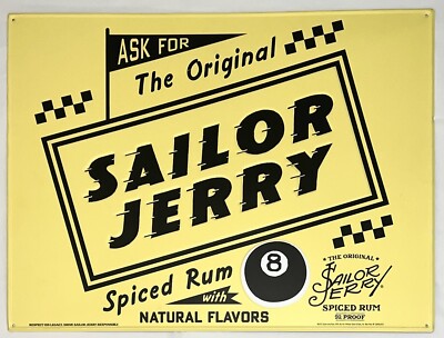 2015 Sailor Jerry Spiced Rum The Original 18x24 Tin Sign 4 Bar*Billiard ...