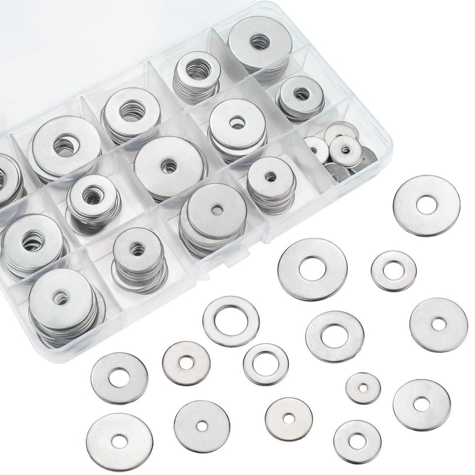 Sutemribor 304 Stainless Steel Large Fender Washer Assortment Kit 200 ...