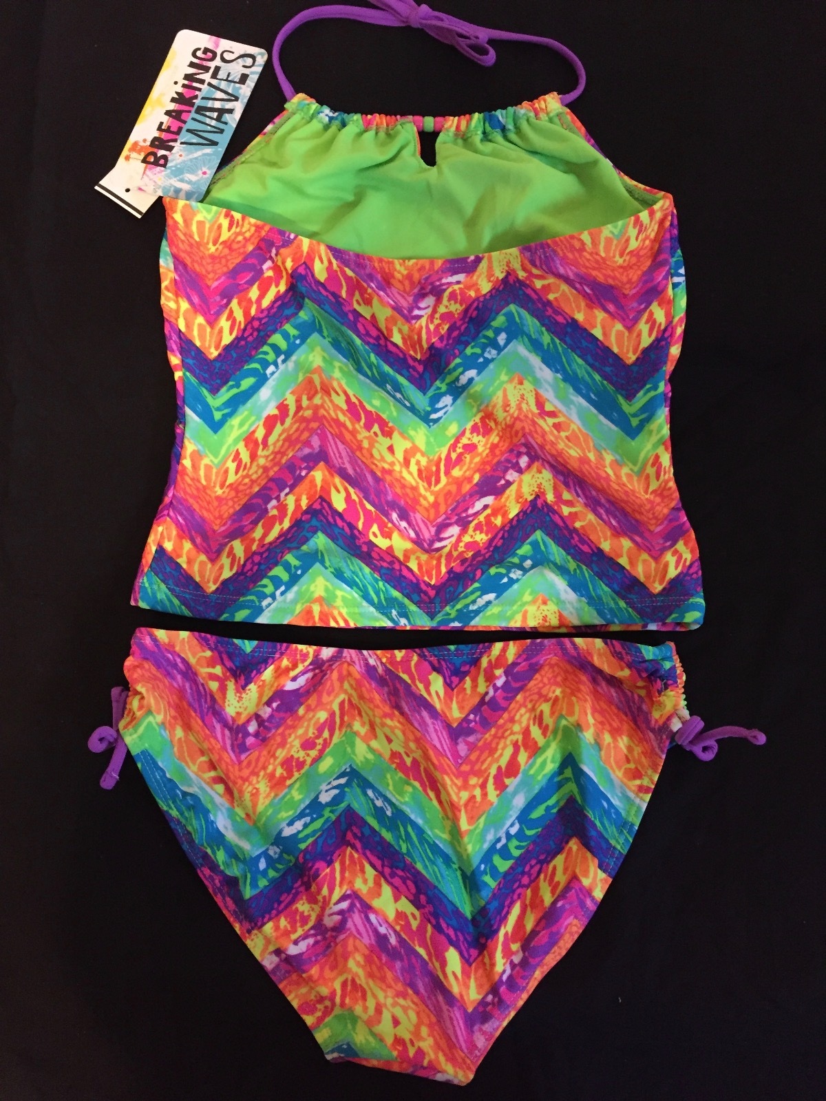 Breaking Waves Girls 2 pc Tankini Abstract Print Size 14 - NWT | eBay