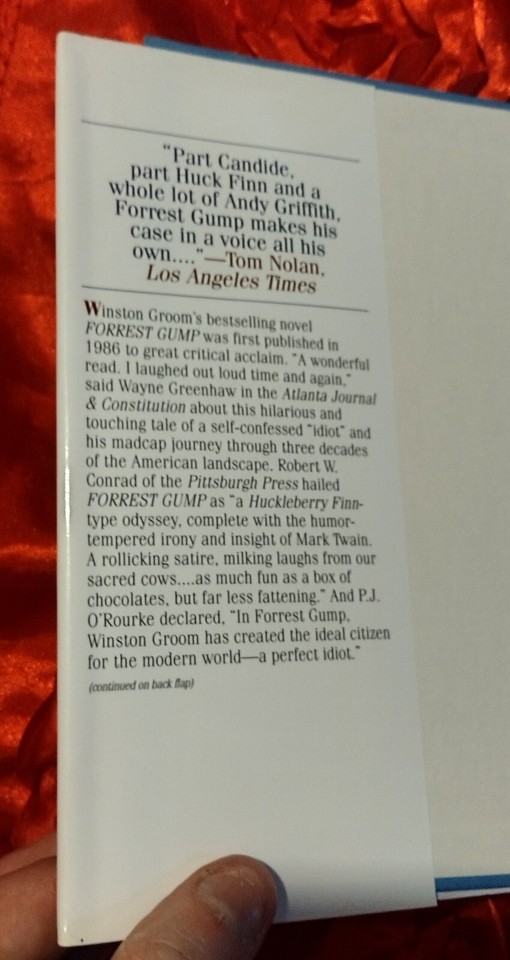 Winston Groom Forrest Gump 1st Edition HC DJ Tom Hanks Epic Movie Bubba ...