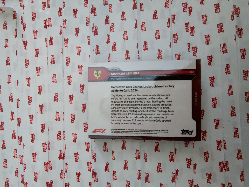 2024 Topps Now F1 #19 CHARLES LECLERC FERRARI WINS MONACO | eBay