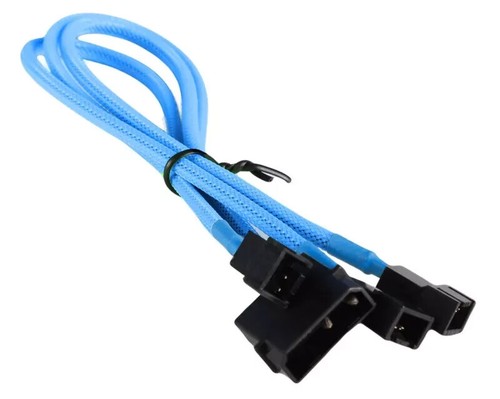 4-pin LP4 PC Power to 3x 3-Pin Fan Power Adapter / Splitter - Braided ...