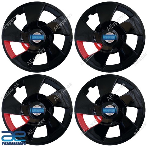 4 Pcs New Wheel Hub Caps Cover Plastic Black Red 17" For Mahindra ...