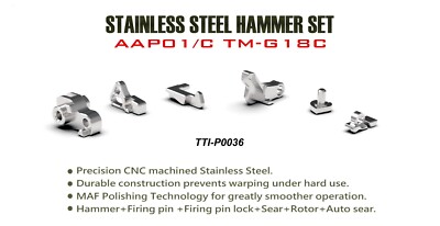 TTI AIRSOFT TTI-P0036 AAP01 / TM G18C GEN3 6pcs CNC Stainless Steel ...
