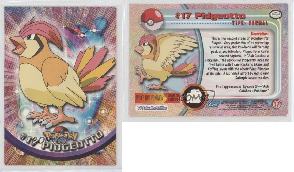 Pidgeotto 1st Printing (Blue Topps Logo) #17 1999 0g46 | eBay