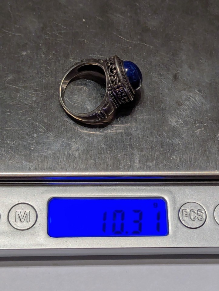 Vtg Bali Style Lapis Gemstone Ring Sz 8 925 STERLING SILVER Jewelry lot ...