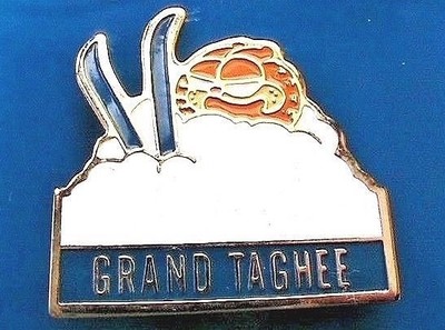 GARFIELD 1970s VINTAGE SOUVENIR BROOCH ~ SKI / SNOW : GRAND TAGHEE ...