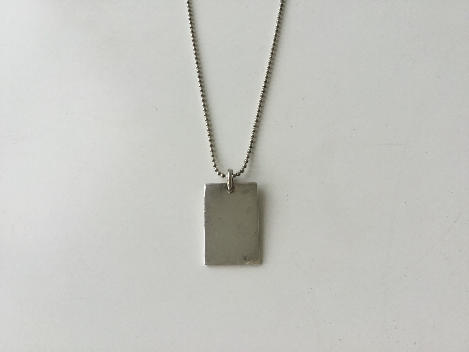 Sterling Silver Short Chain Necklace with Army Name Tag Pendant | eBay