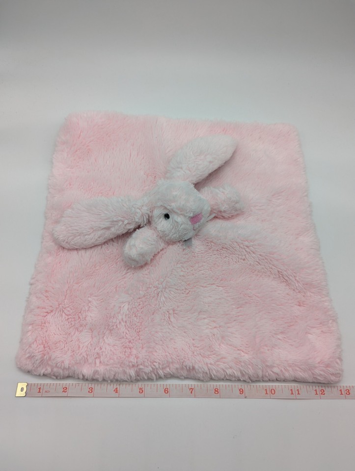 Okie Dokie Bunny Rabbit Baby Blanket Pink Fluffy Plush Security Lovey ...