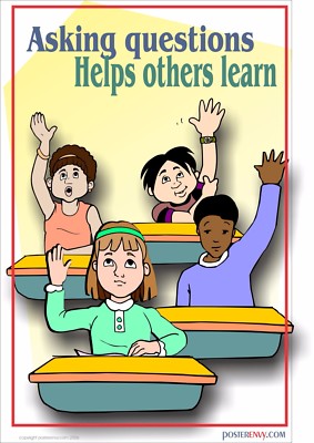 Asking Questions Helps Others Learn - School Classroom POSTER | eBay