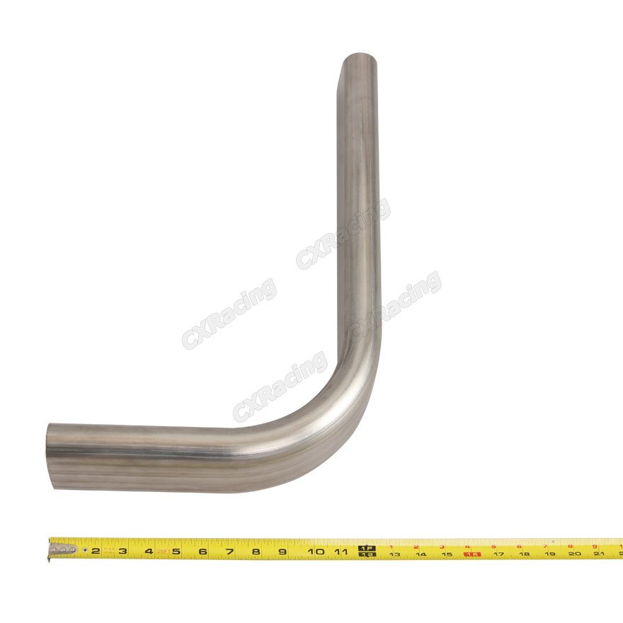CXRacing 3" 90 Degree Oval 304 Stainless Steel Pipe with Two Adapter ...