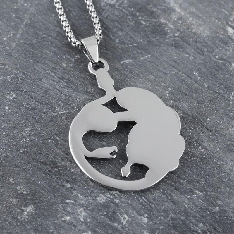 Stainless Steel Medusa Gorgon Snake Head Pendant Medallion Necklace ...