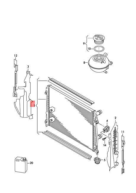 NEW AUDI VW SKODA SEAT A3 CABRIOLET COOLER FOR COOLANT 5Q0121251EA ...