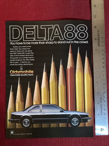 Oldsmobile Delta 88 Car 1987 Print Ad - Great To Frame! | eBay