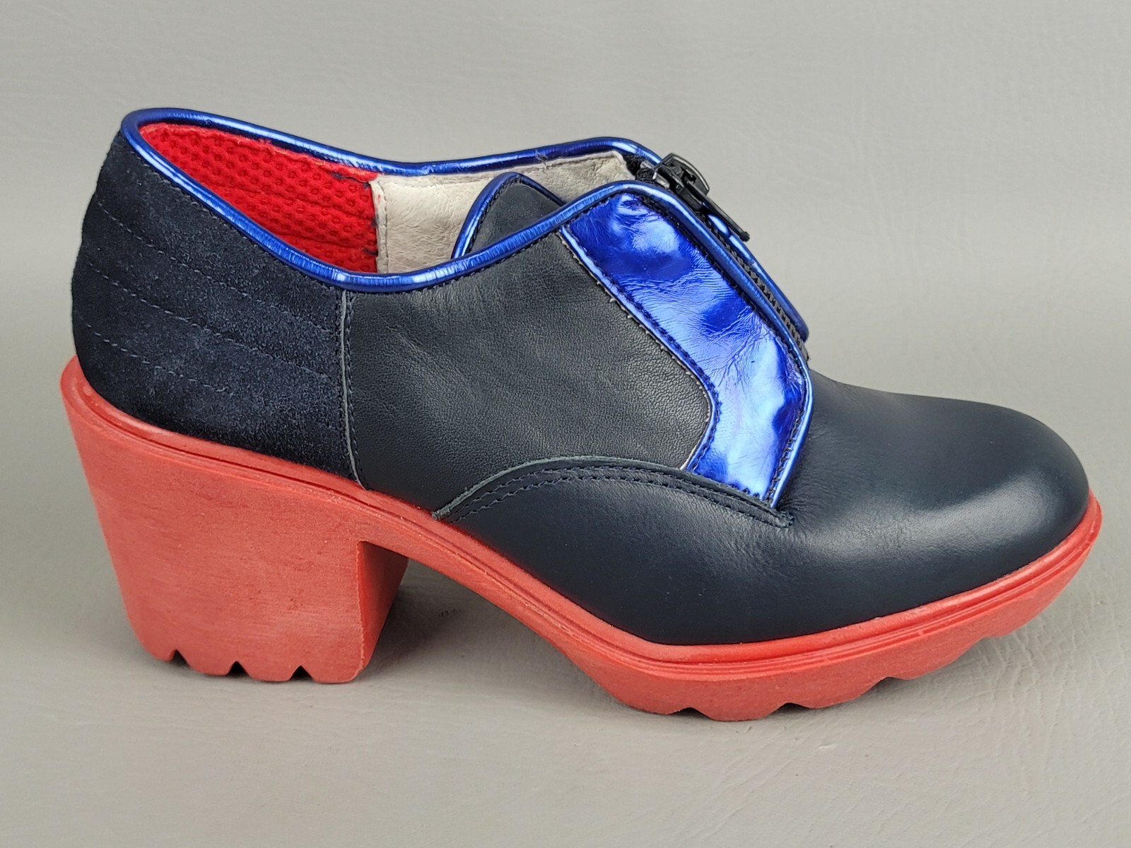 RARE Swear London Platform Shoes Heels Blue Red Leath… - Gem
