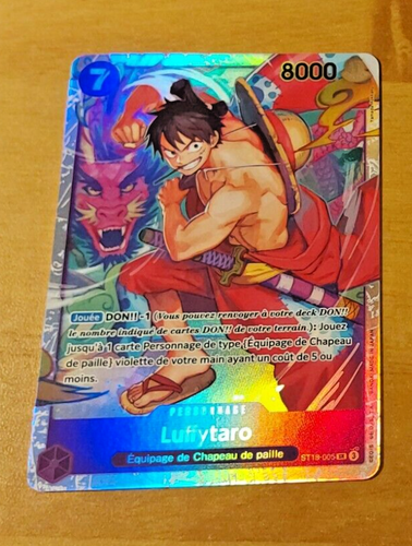 ONE PIECE CARD GAME CARTE HOLO FRANCAISE LUFFYTARO ST18-005 FR JCC MINT ...